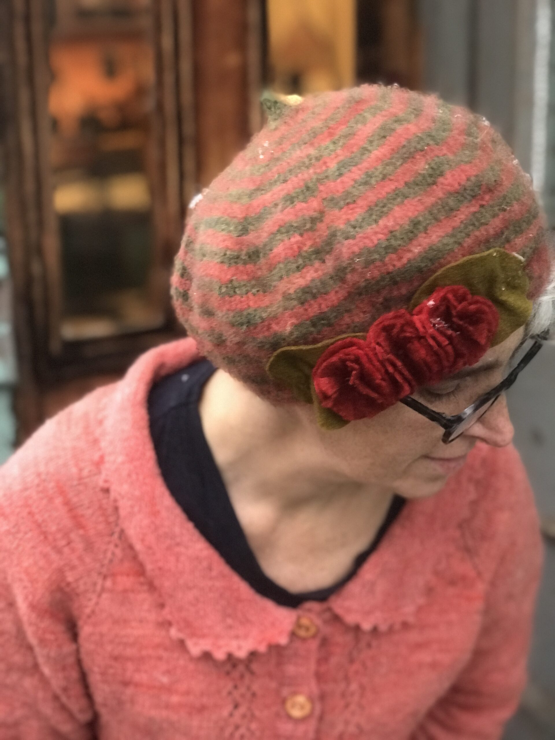 Striped Wool Beret- Custom Made in Many Colours- Collette - The Hat Junkie