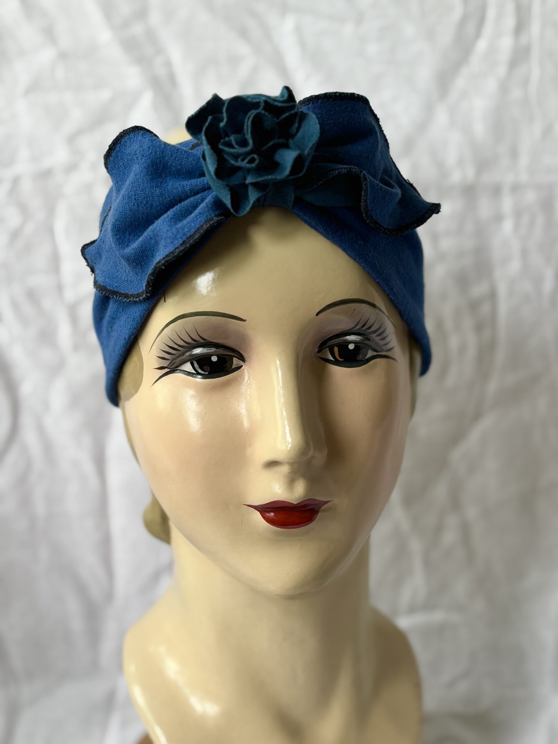 Madeline Turban Style Headband- Navy - The Hat Junkie